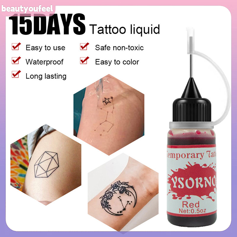 Beautyoufeel 10Ml Semi-Permanent Tattoo Ink Paste For Temporary Natural ...