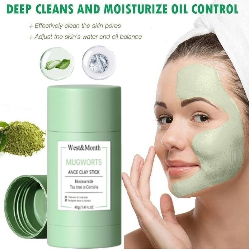 West&Month Mugwort Clay Mask Stick Mask Cleansing Clay Masker Muka Travel Friendly (40g ...