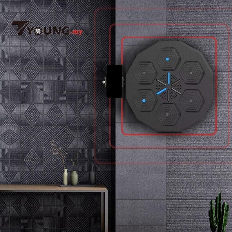 [ Electronic Wall Target Training LED Lighted Punching Pad Music Boxing ...