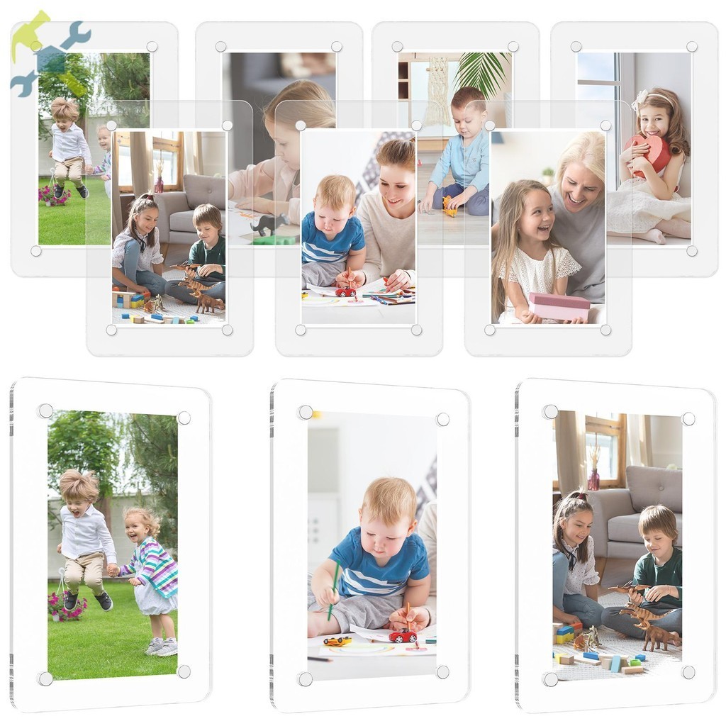 10Pcs Fridge Magnetic Photo Frames Double Sided Refrigerator Photo ...