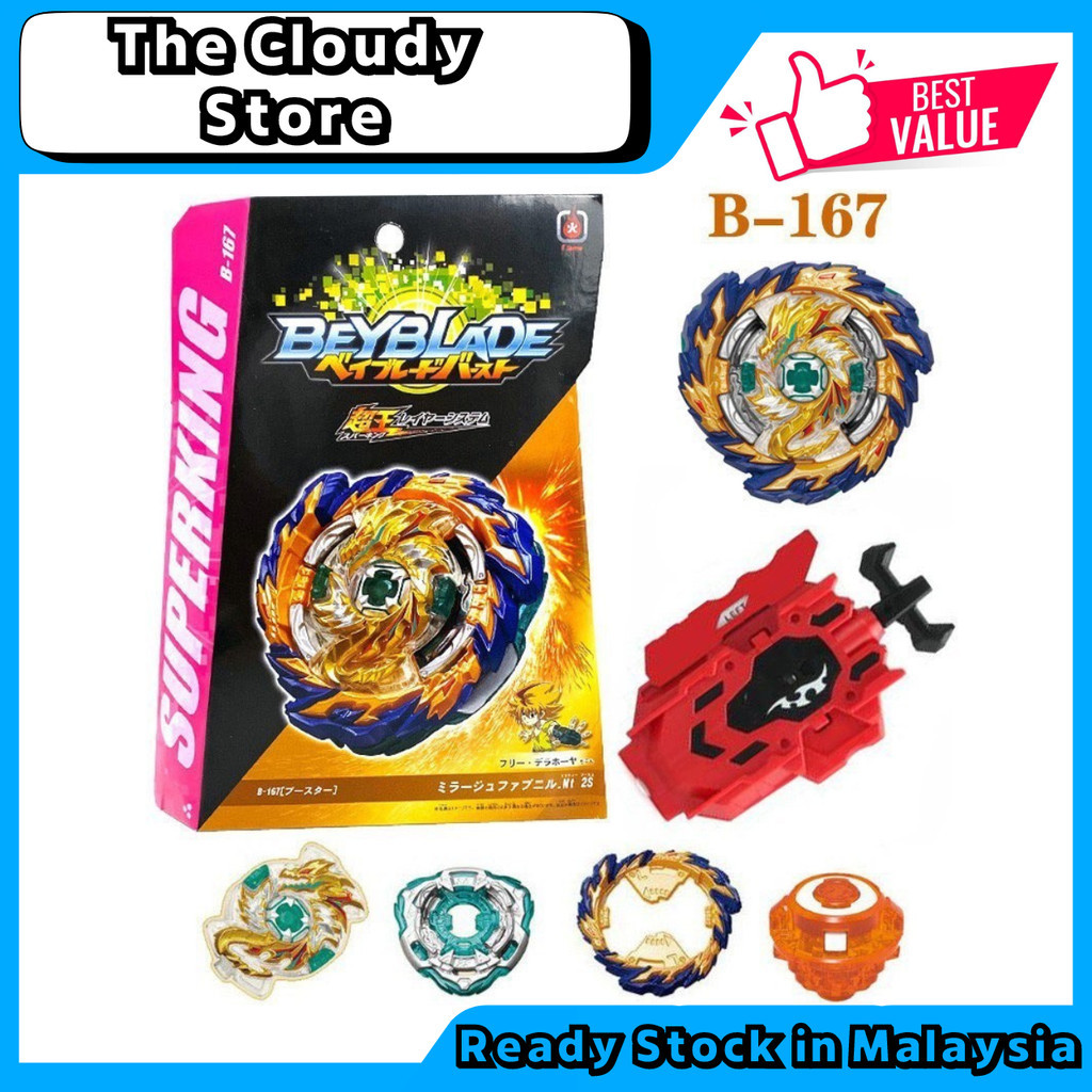 Ready Stock !!! B167 Beyblade Burst Super King B-167 Mirage Fafnir Nt ...