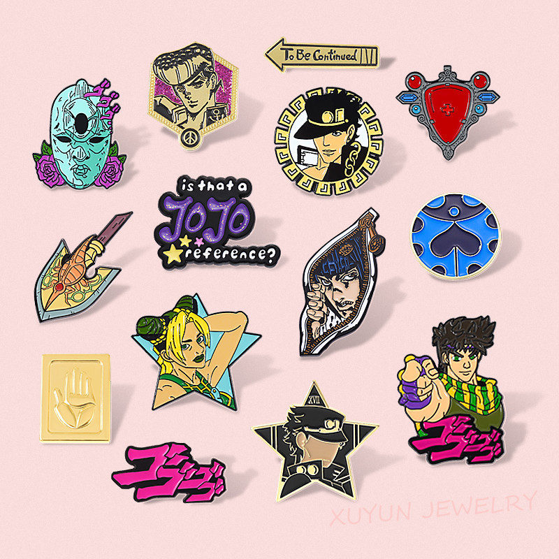 JOJO's Bizarre Adventure Lapel Brooch Anime Enamel Pin Cartoon Backpack ...