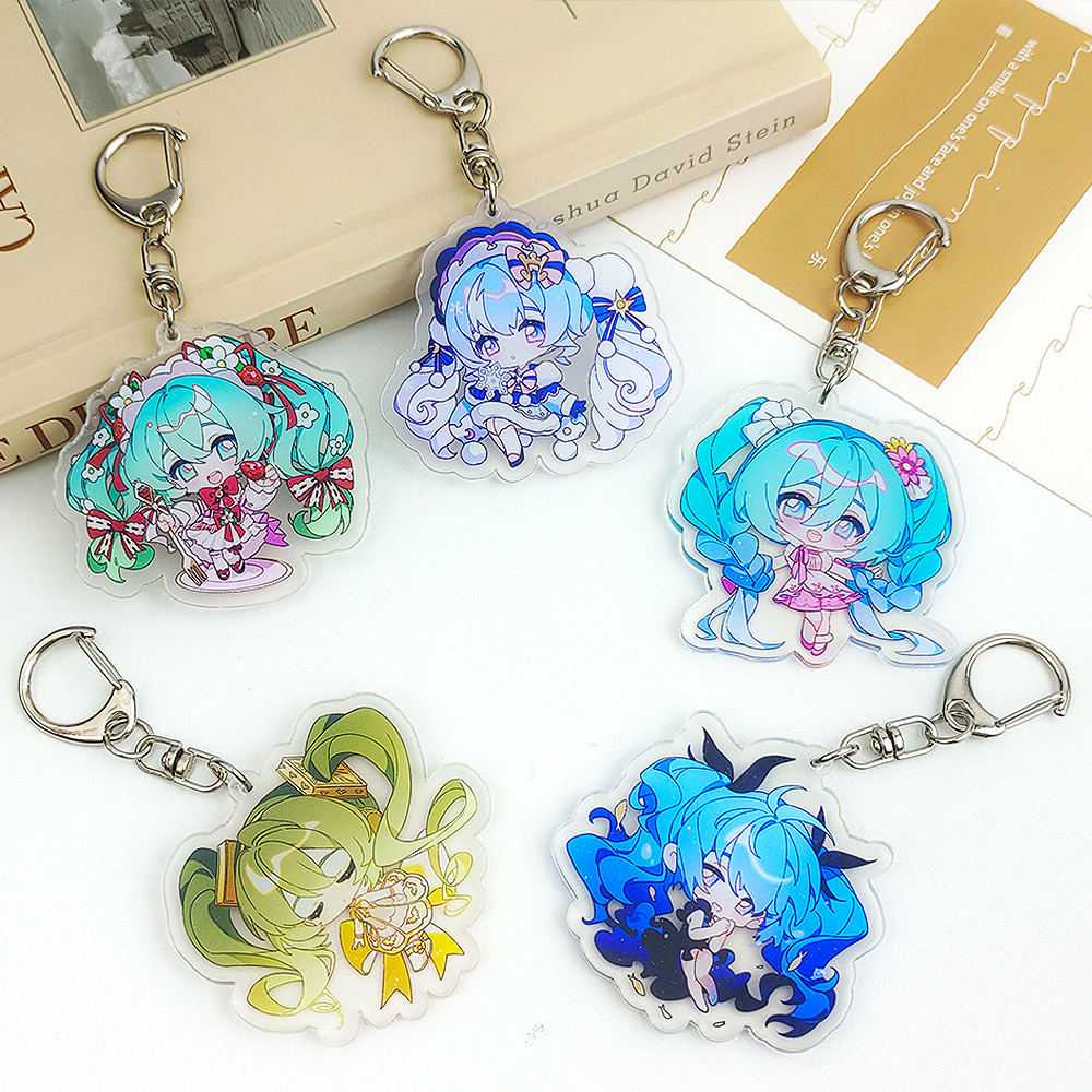 Japan Anime Keychain Hatsune Miku Acrylic Double-sided Cartoon Figure ...