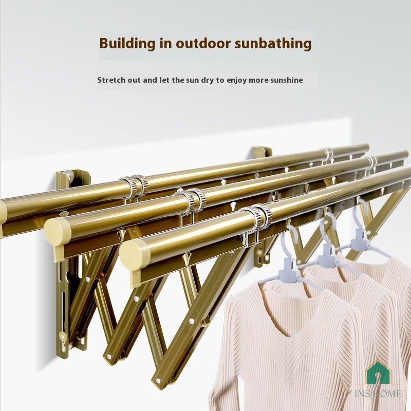 Outdoor telescopic clothes drying rack outdoor push-pull drying rack ...