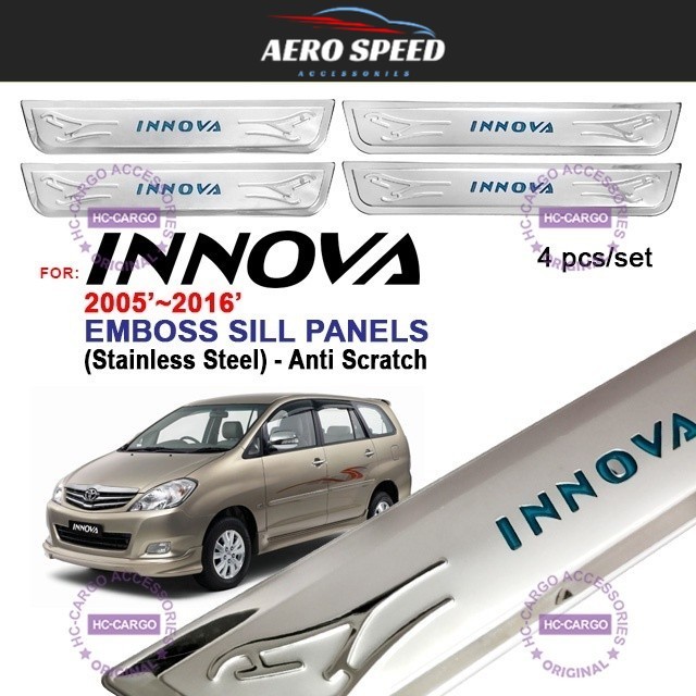 Toyota Innova 2005 - 2016 Door Sill Plate Stainless Steel Scuff Plate ...