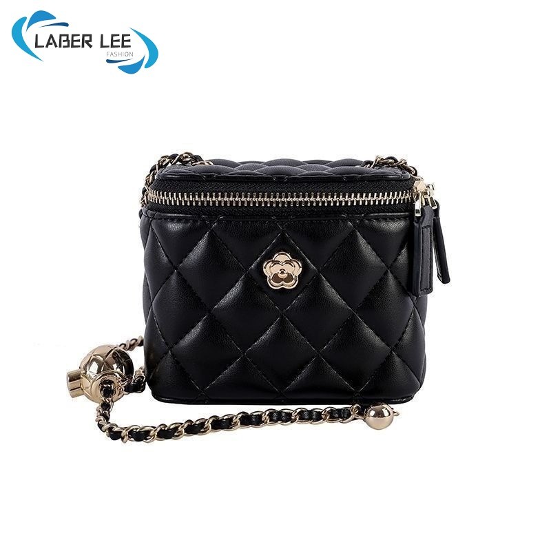 LABER LEE Retro Chain Bag Women Sling Bag Rhombic Lattice Hand-Box ...