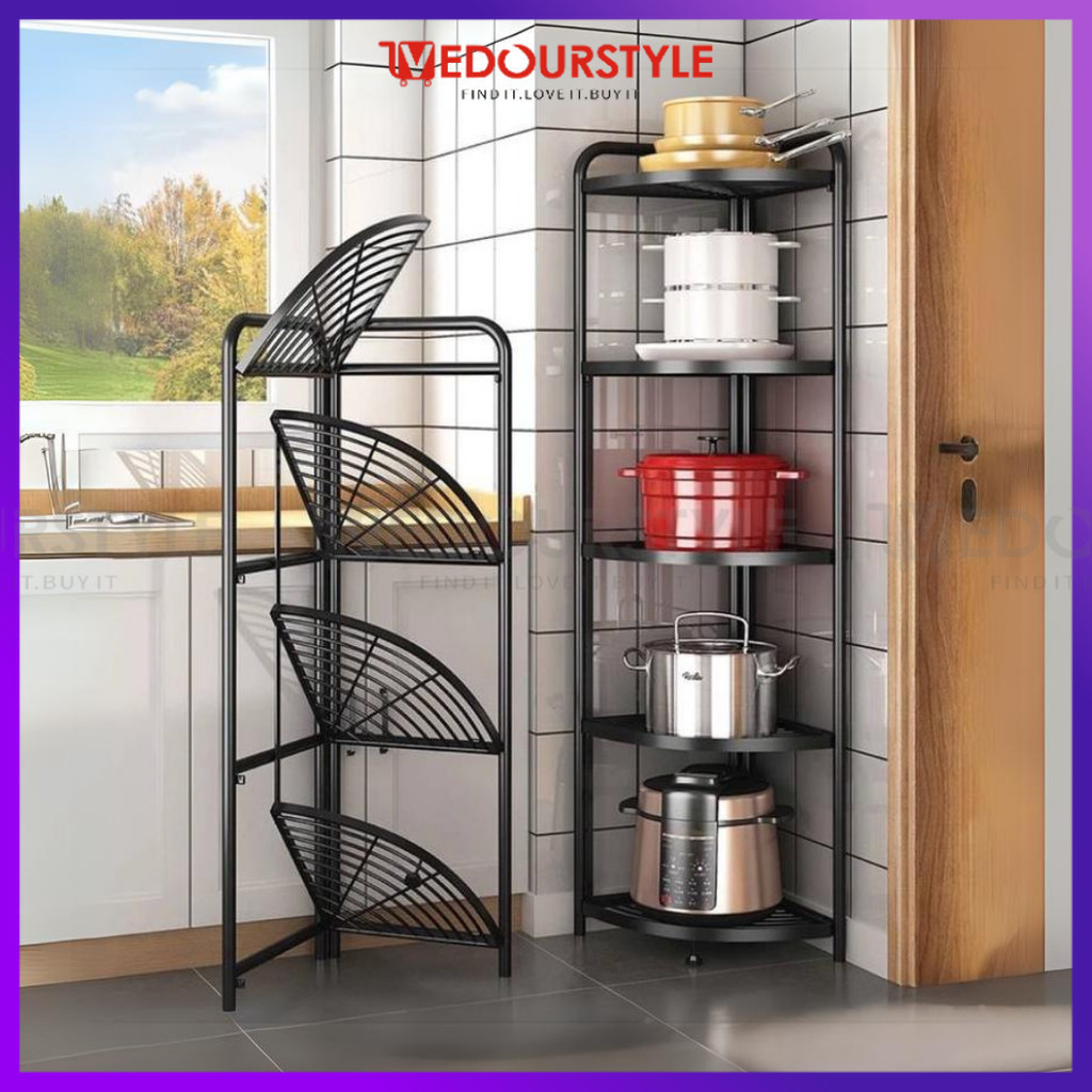Vedourstyle Modern Carbon Steel Folding Kitchen Bathroom Corner Metal ...