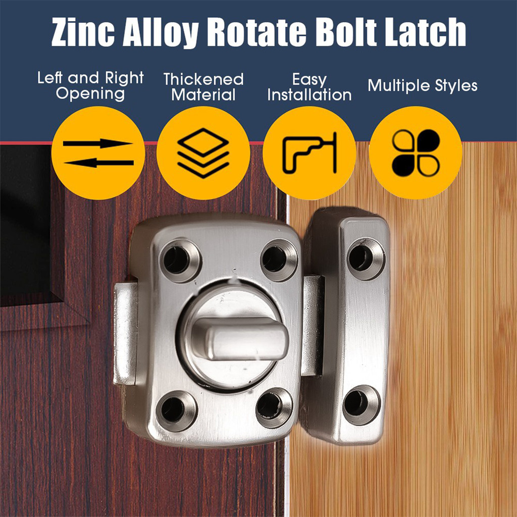 Stainless Steel Door Lock Buckle Rotate Bolt Latch Security Anti-Theft ...