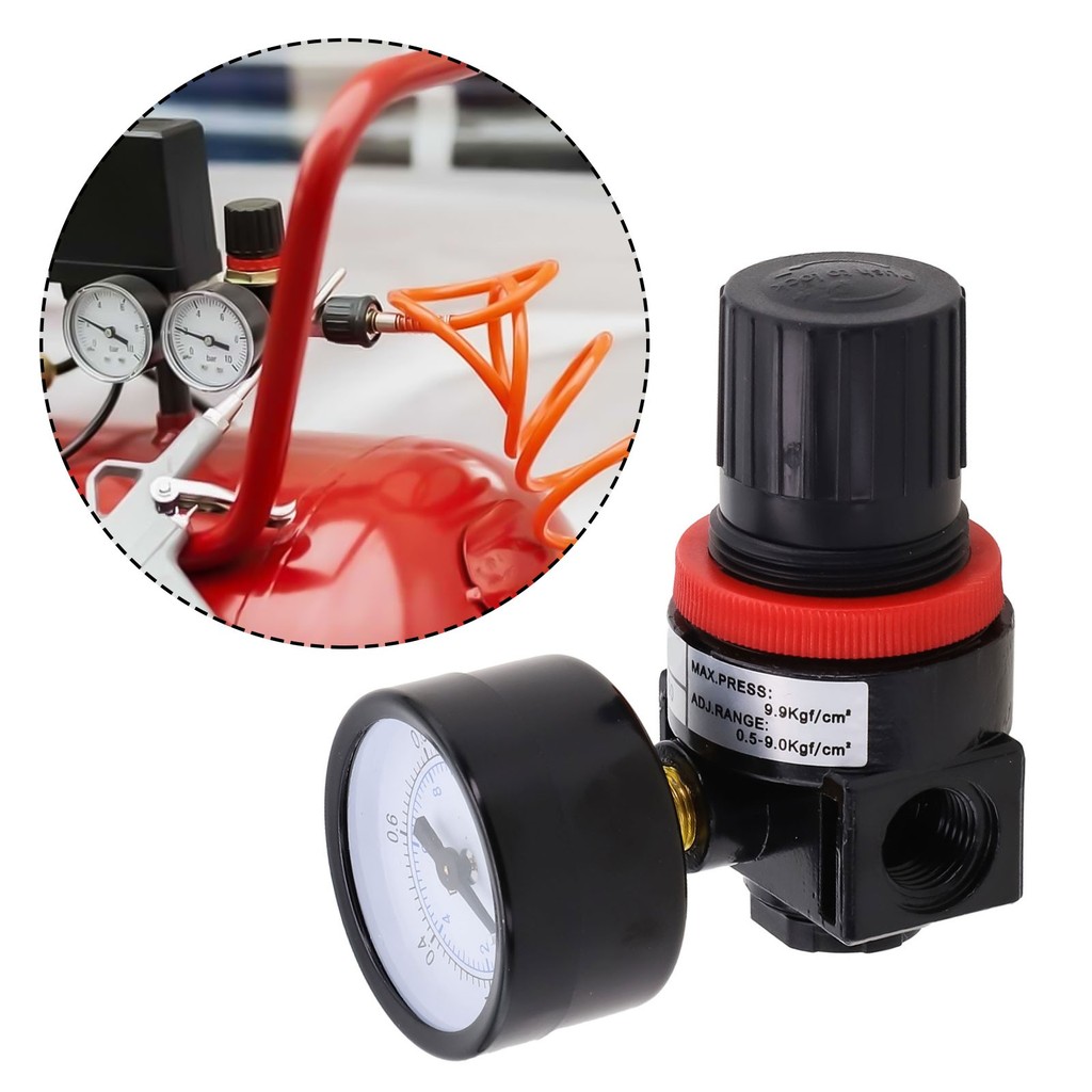 Air Compressor Compressed Air Pressure Regulator With Pressure Gauge 1 ...