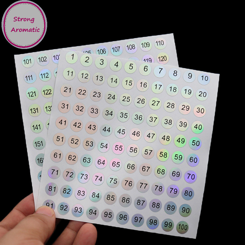 STRO 1-1000 Round Waterproof Nail Number Sticker Digital Label Self ...