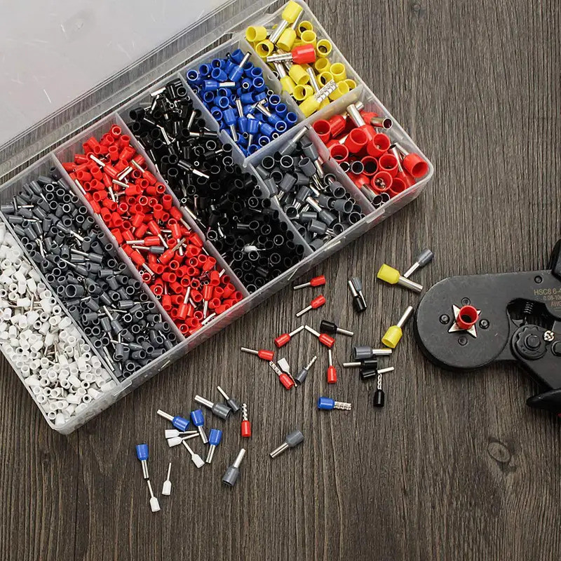 800/1200/1640/1800PCS Assortment Ferrule Wire Copper Crimp Connector ...
