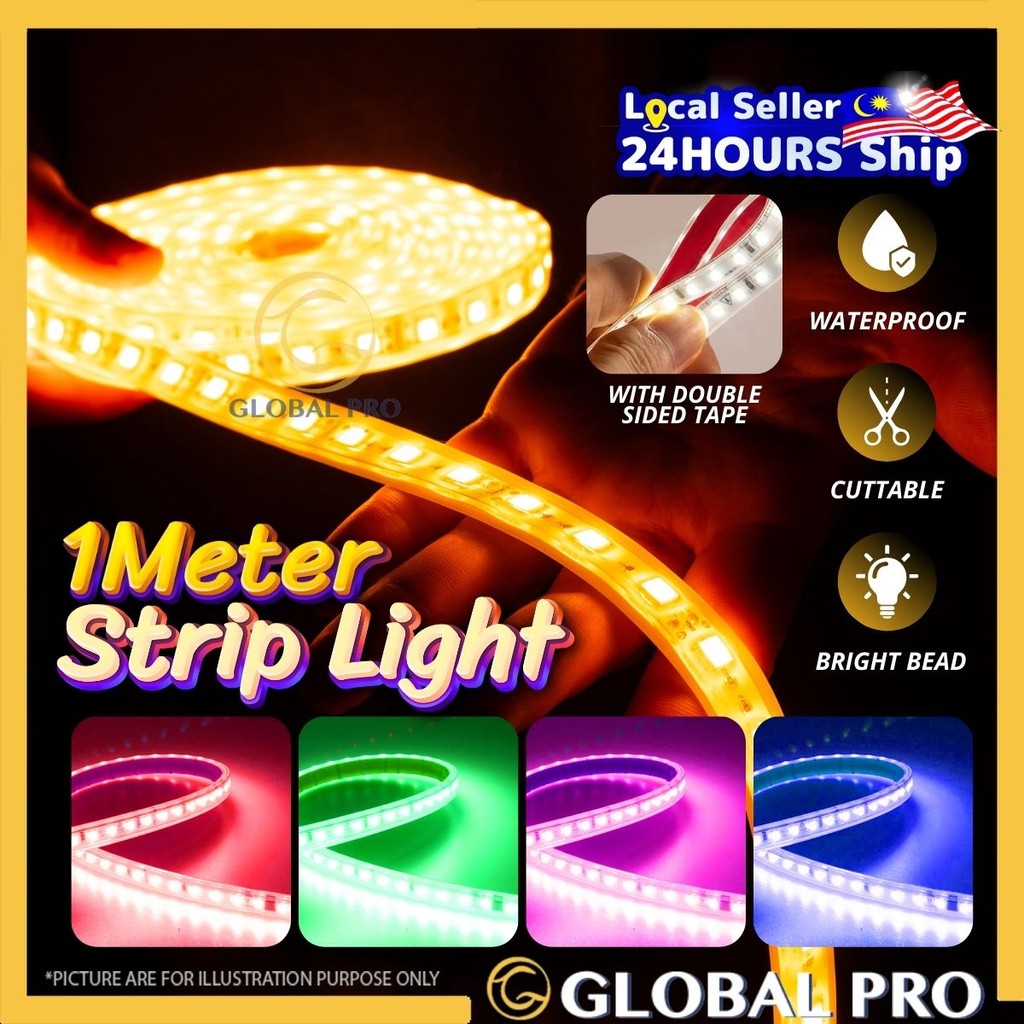 1MTR LED Strip Light With Double Sided Tape LED Light Strip for Bedroom ...