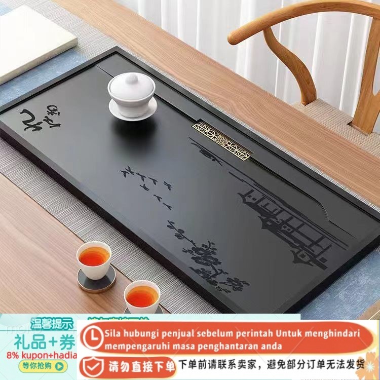 Get 7% coupon+gift】Natural Black Gold Stone Tea Tray Rough Stone Large ...