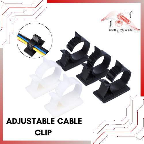 1pc Adjustable Cable Clips, Adhesive Cable Cord Holder, Cable Wire Management (Black White ...