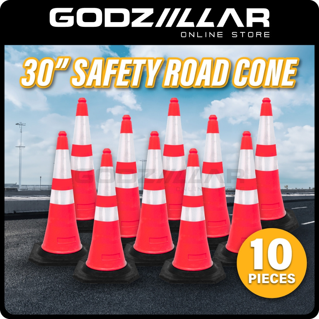 (10pcs) 30”/77cm Safety Cone Road Cone Traffic Cone PVC Reflective ...