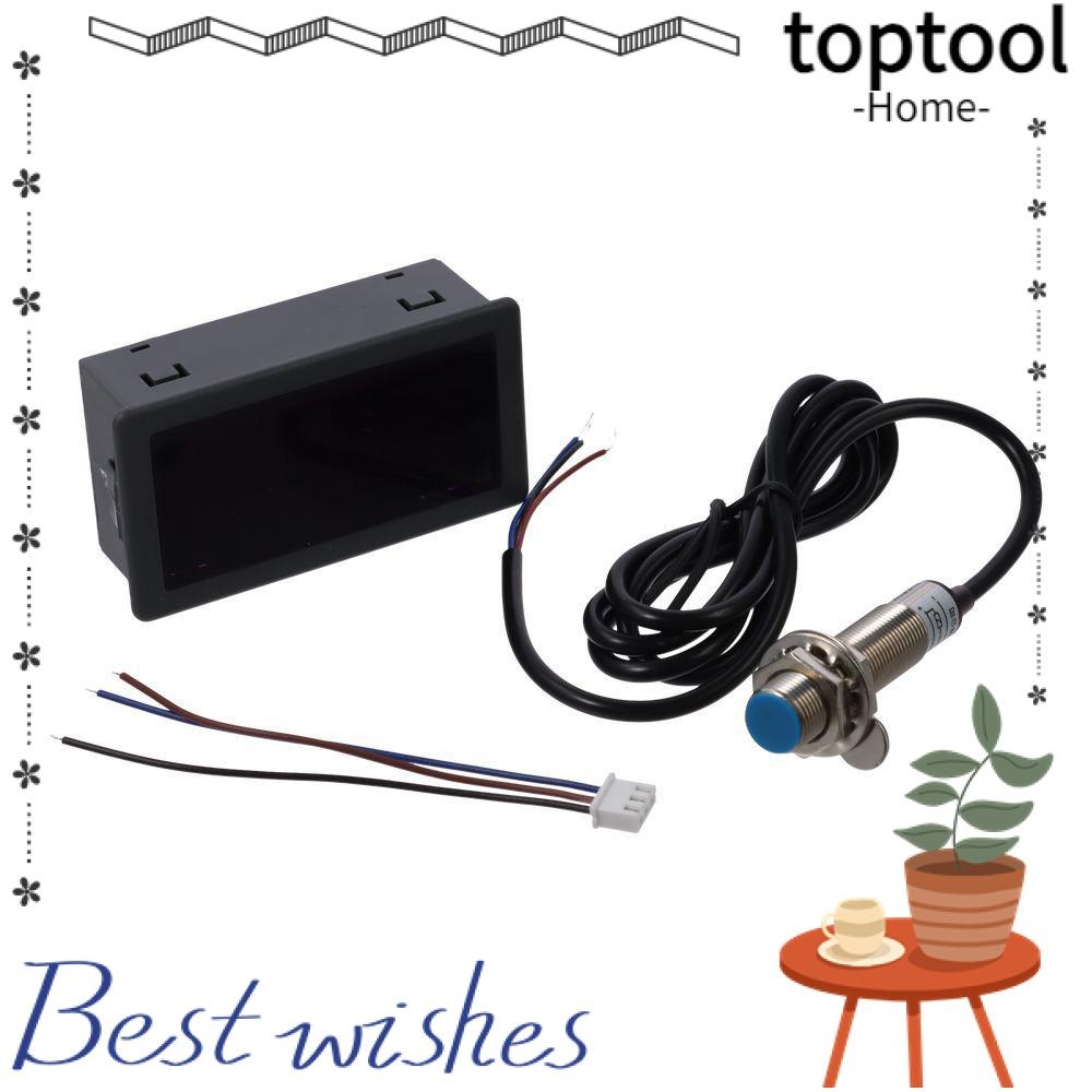 TOPTOOL RPM Speed Measure Meter, Red 4 Digit Digital LED Motor ...