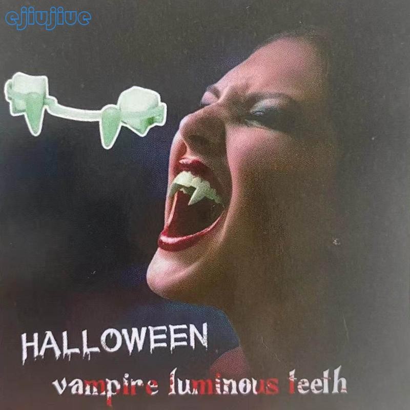 cc Halloween for Vampire Luminous Teeth Retractable for Vampire Teeth ...