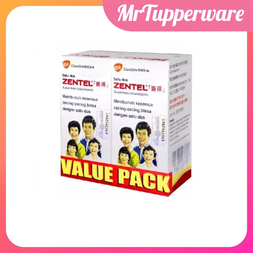 (FRESH BATCH TWIN PACK) Zentel Suspension One Dos 400MG 10ML Deworming ...