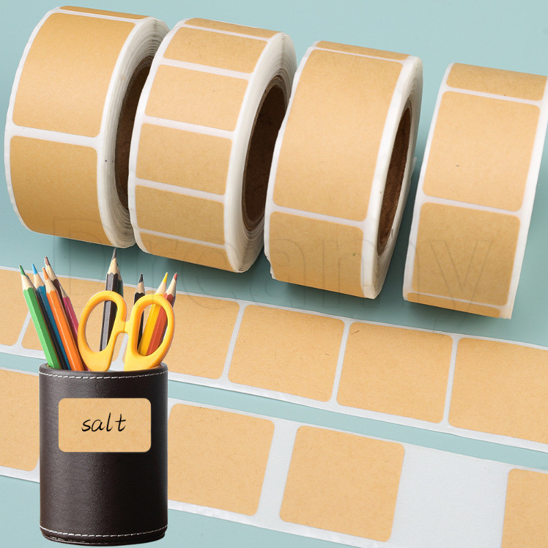 800Pcs Blank Kraft Paper Stickers - Writable Adhesive Labels - DIY ...