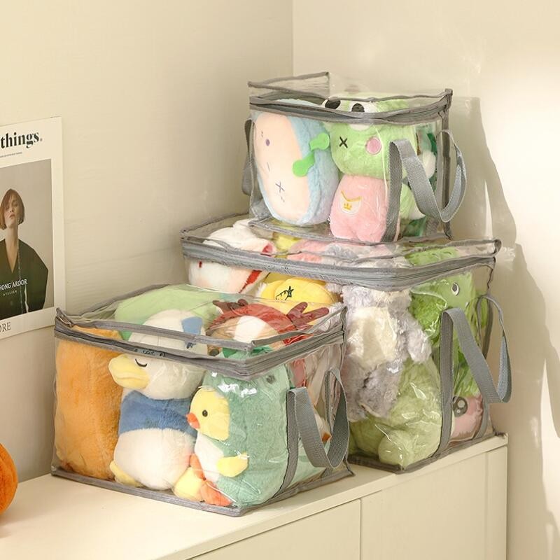 PVC Plush Toy Storage Bag Large Capacity Children's Toy Organizer Box ...