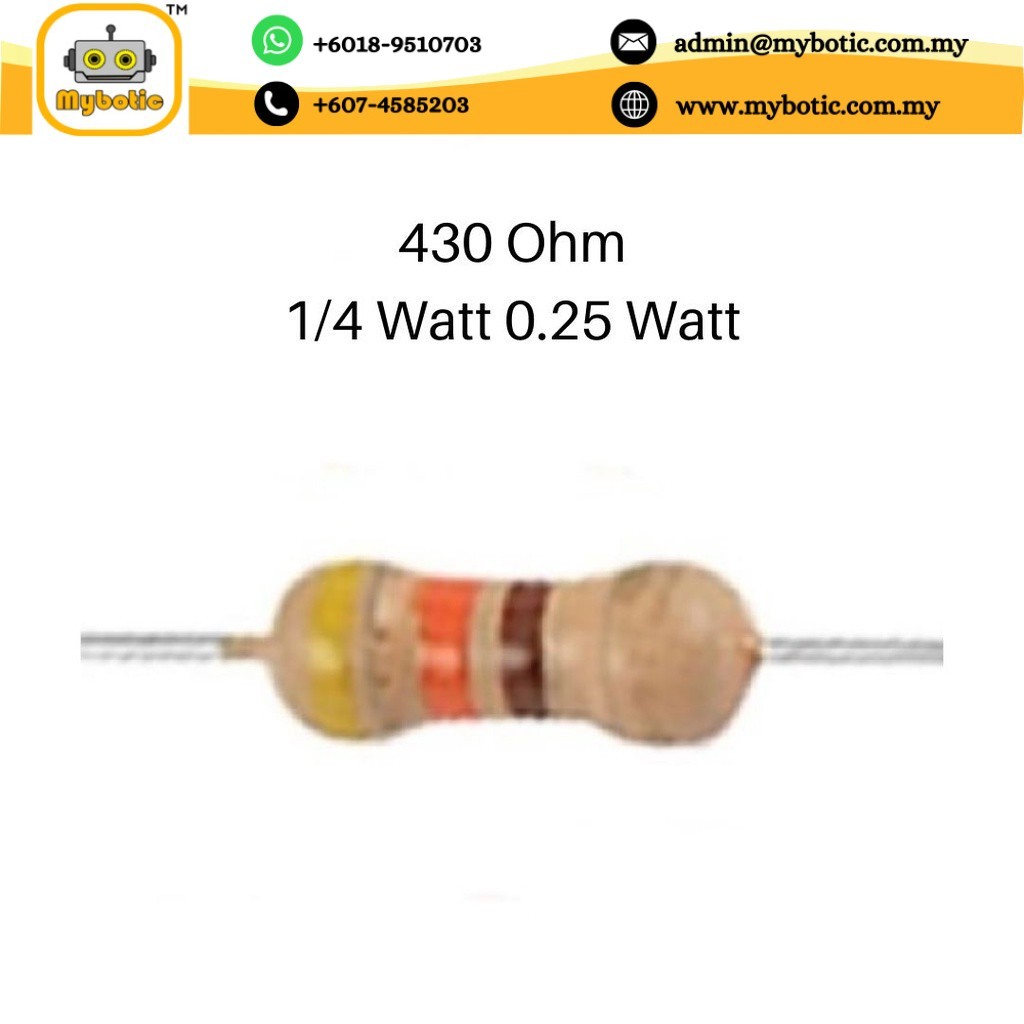 430 ohm 0.25w 1/4W resistor (5% tolerance) (10pcs/ pack) | Shopee Malaysia