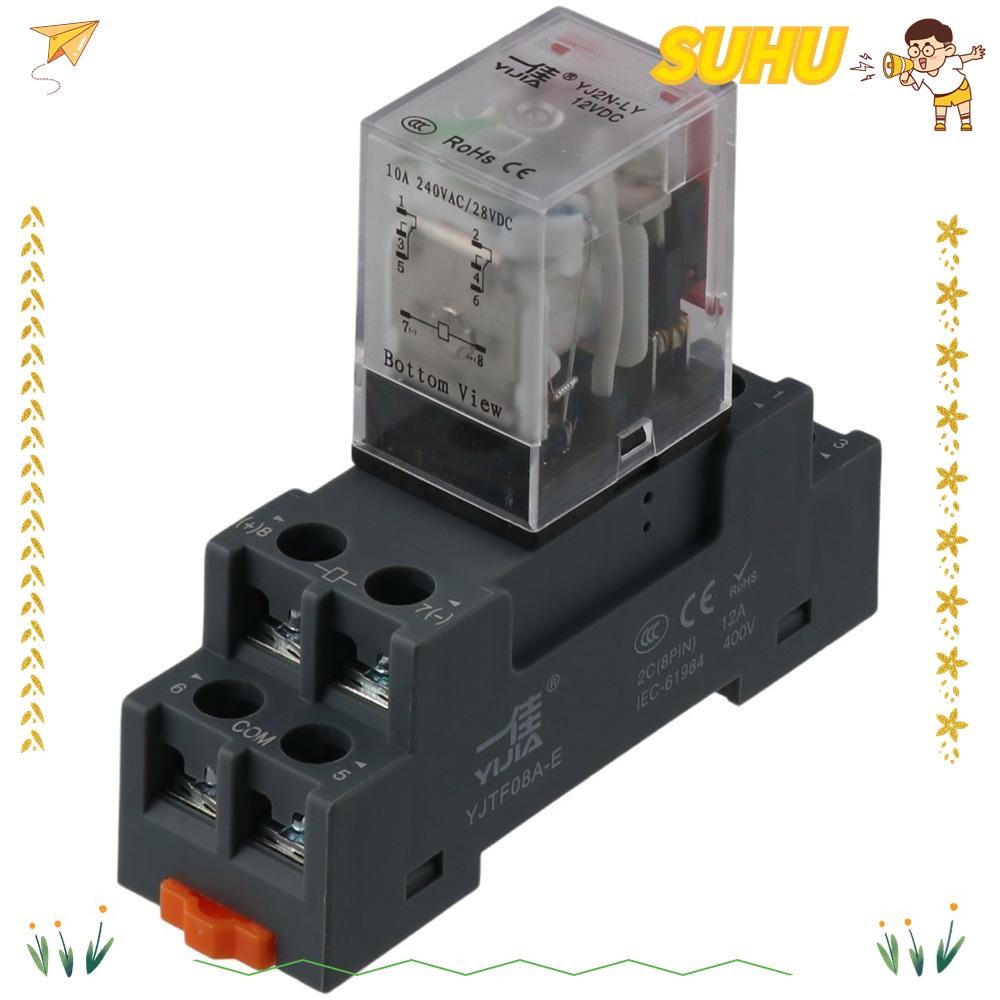 SUHU Electromagnetic Power Relay, 10 AMP Plastic Electric Relay, Socket ...