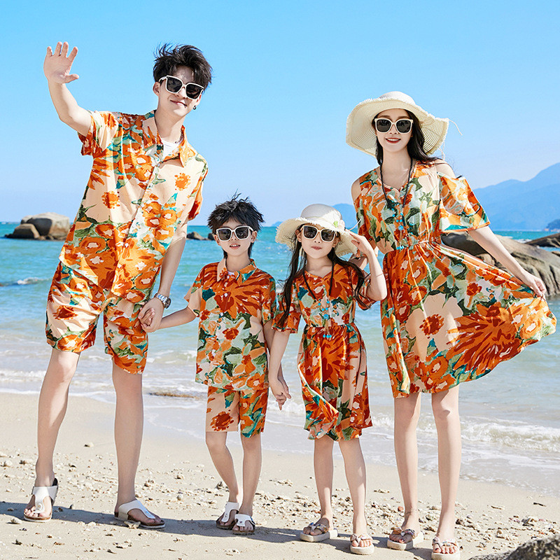 Korean Parent-Child Clothing Summer Vacation Style Fashion Beach ...
