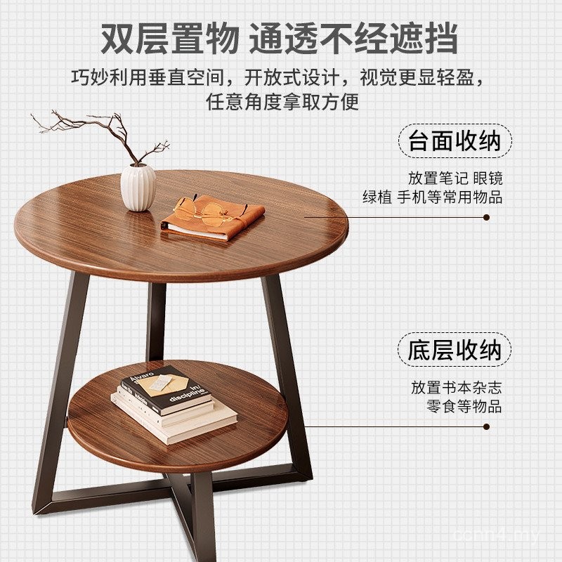 Meja sisi sofa meja bulat kecil, meja kopi mewah ringan, meja teh kecil ...