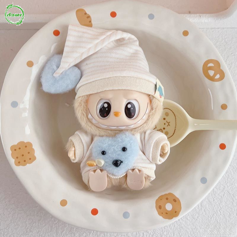 For 17 cm Labubu clothes set cute animal hat doll baby clothes head ...