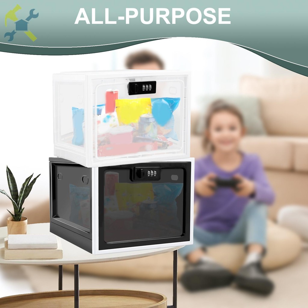 Lockable Storage Box 3.6 Gallon Capacity Lockable Storage Bin with ...