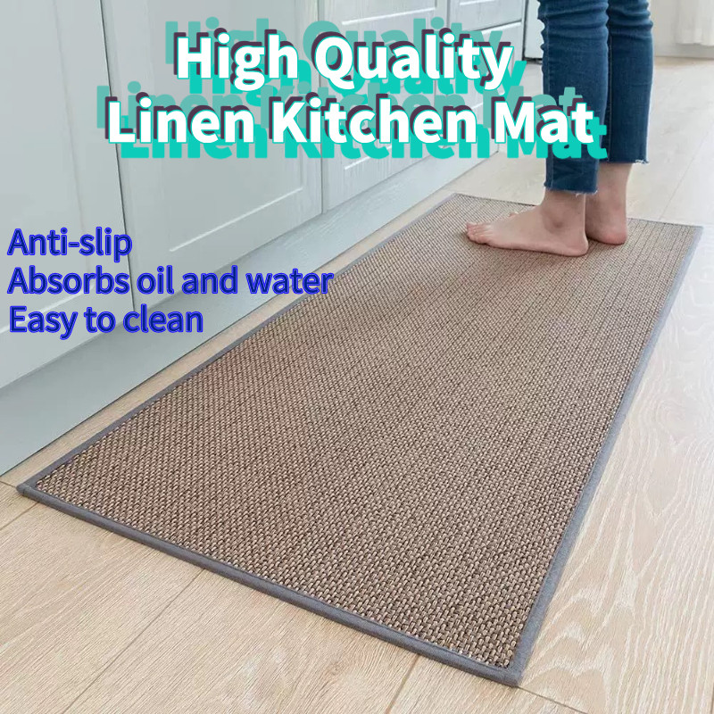 Tikar dapur,Bahan linen,Tikar Dapur Anyaman Kelabu,Saiz 45*70sm - 50 ...