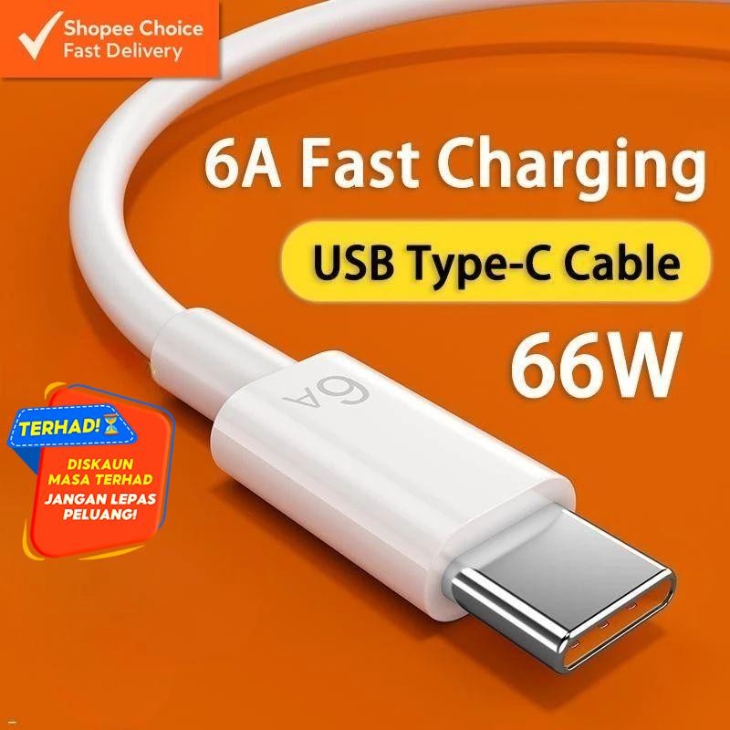 66w 6a Fast Charging Cable | Usb Type-c | Compatible with Android | 2m ...