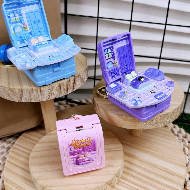 AY Cute Cartoon 3D Folding Popup Keychain School-Theme Miniature ...