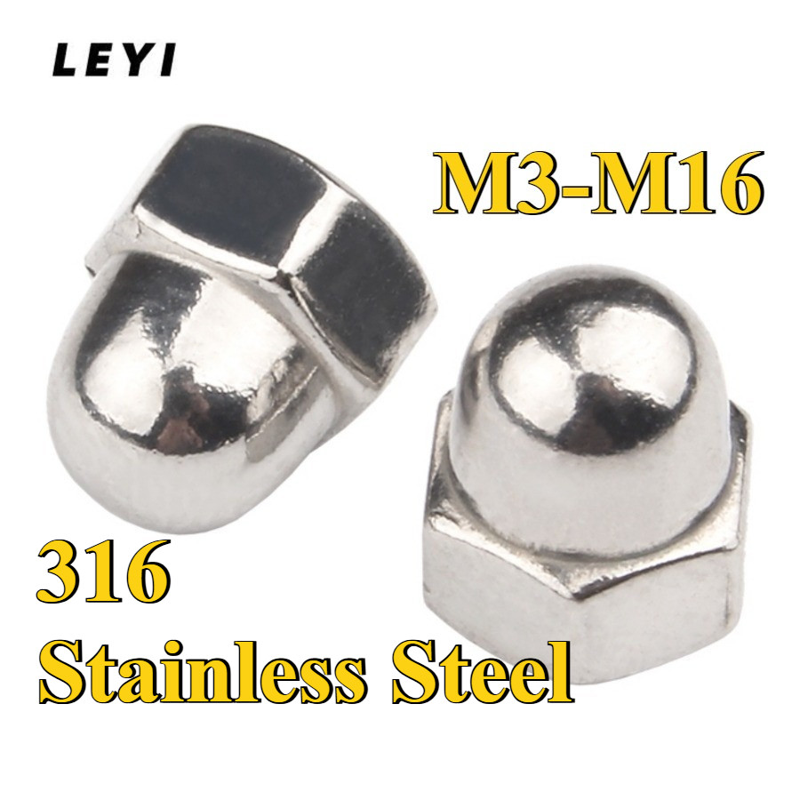 Cap Nut JIS SUS 316 Stainless Steel | Dome Nut Acorn Nut M3/M4/M5/M6-M16 (LEYI-XM) | Shopee Malaysia