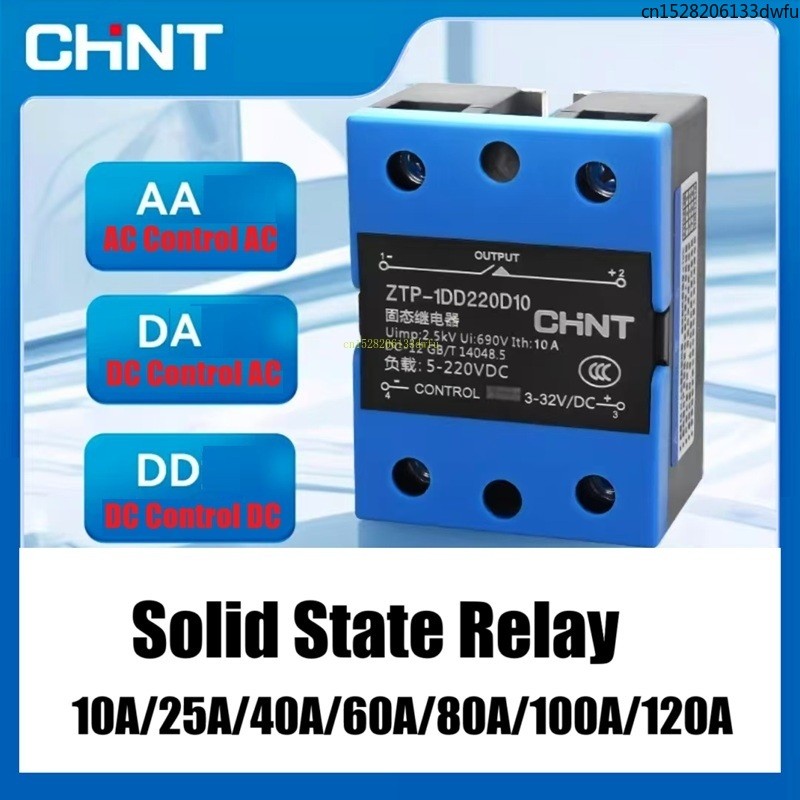 Chint SSR 25DA ZTP-SSR Semiconductor Relay 24V Single-phase 220V AC/DC Controlled SSR 25DA 10A ...