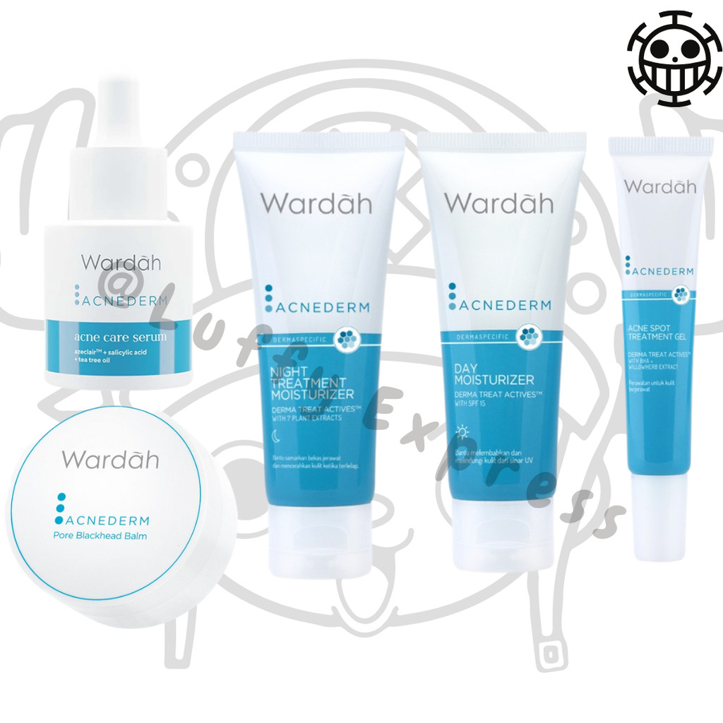 Wardah Acnederm Acne Jerawat Series Cleanser Toner Day Night Cream Acne ...