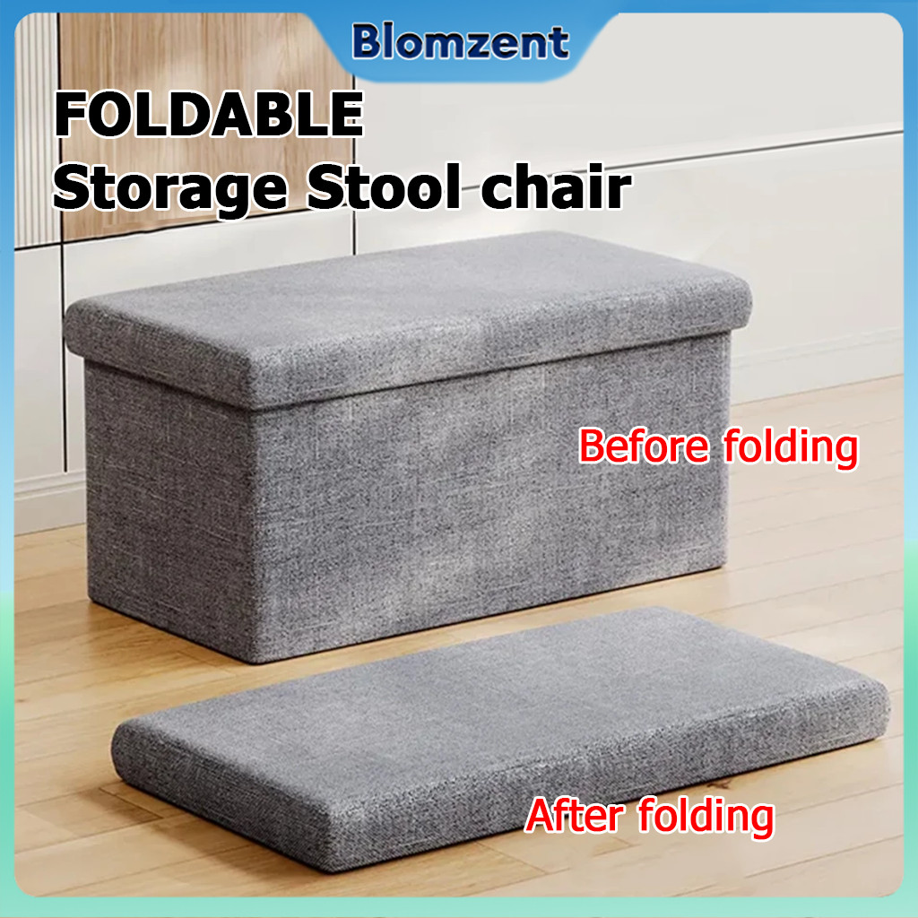 76CM Storage Stool Folding Sofa Foldable Ottoman Chair Sofa Storage Box ...