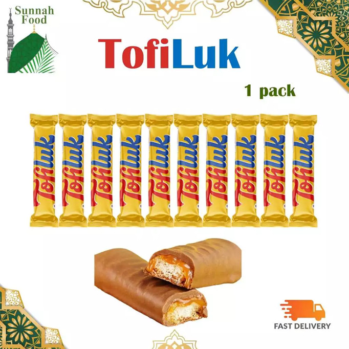 Tofiluk Caramel Crunch Chocolate (Coklat Biskut) - Box of 48 single ...