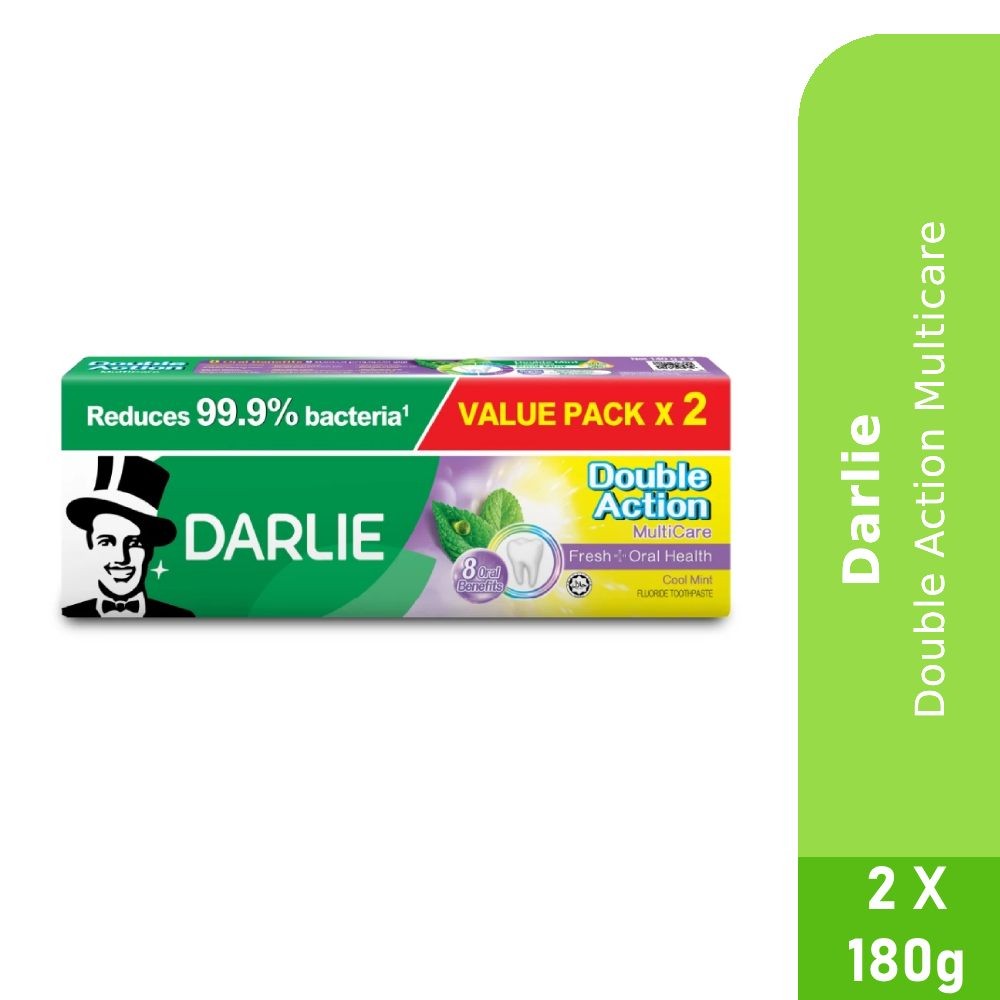 DARLIE Double Action Multi Care 225g X 2's for Darlie Toothpaste, Ubat ...