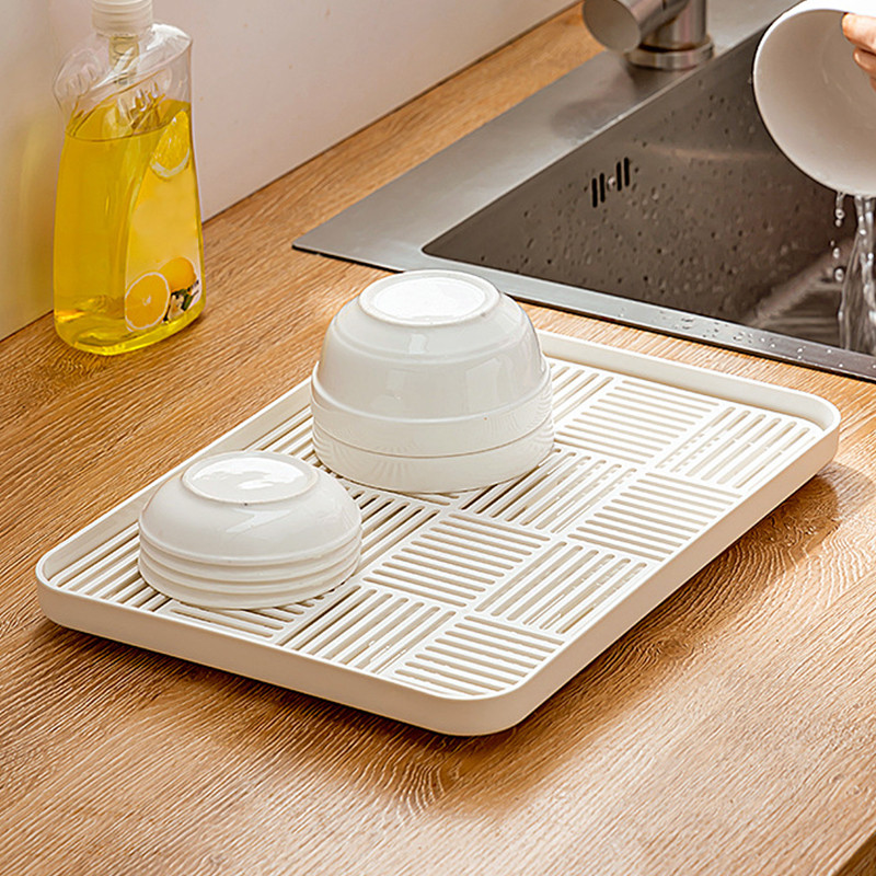 Double Layer Kitchen Plastic Dish Bowl Draining Tray Holder Drain ...