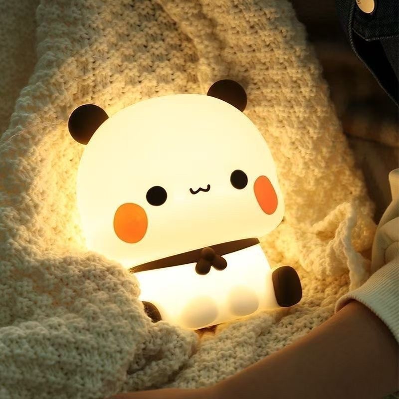 Cute Panda Silicone Nightlight Atmosphere Light Bedroom Bedlight ...