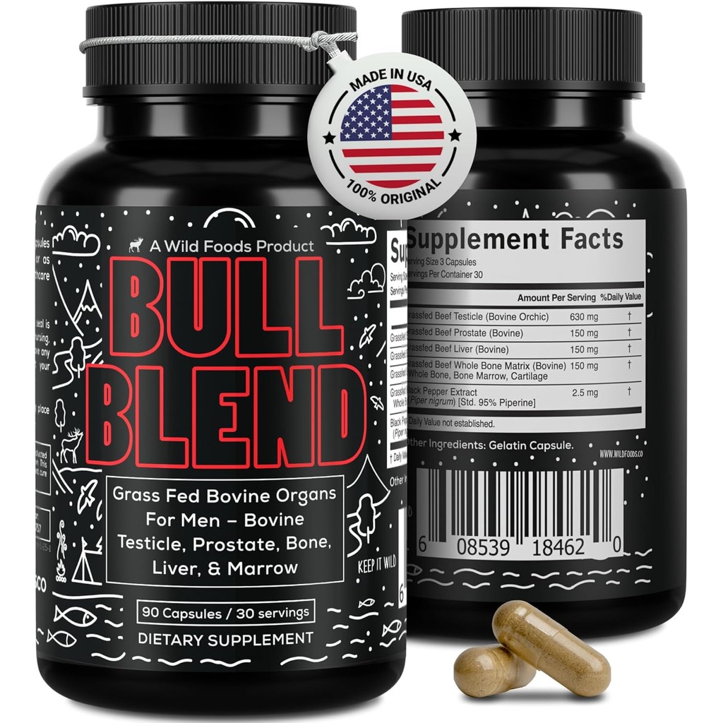 Wild Foods Men's Vitality Formula – Grass-Fed Bovine Supplement & Beef ...