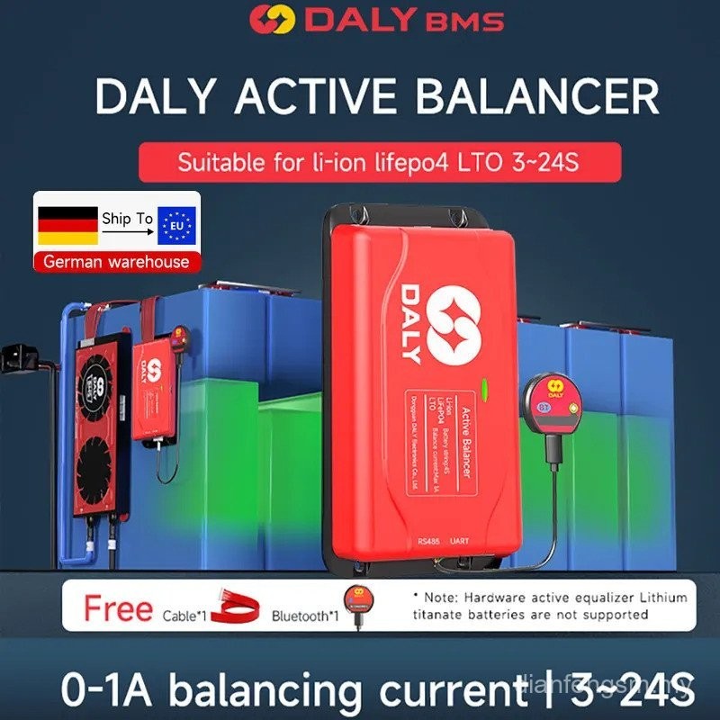 Daly BMS Active Balancer Smart Equalization 1A Lifepo4 Li-ion 18650 Battery equalizer 24V 3S 4S ...