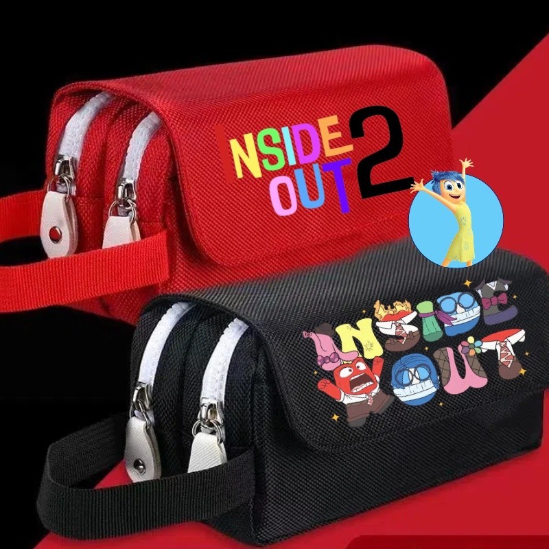 Inside Out 2 Student canvas double-layer zippered pencil case | Shopee ...