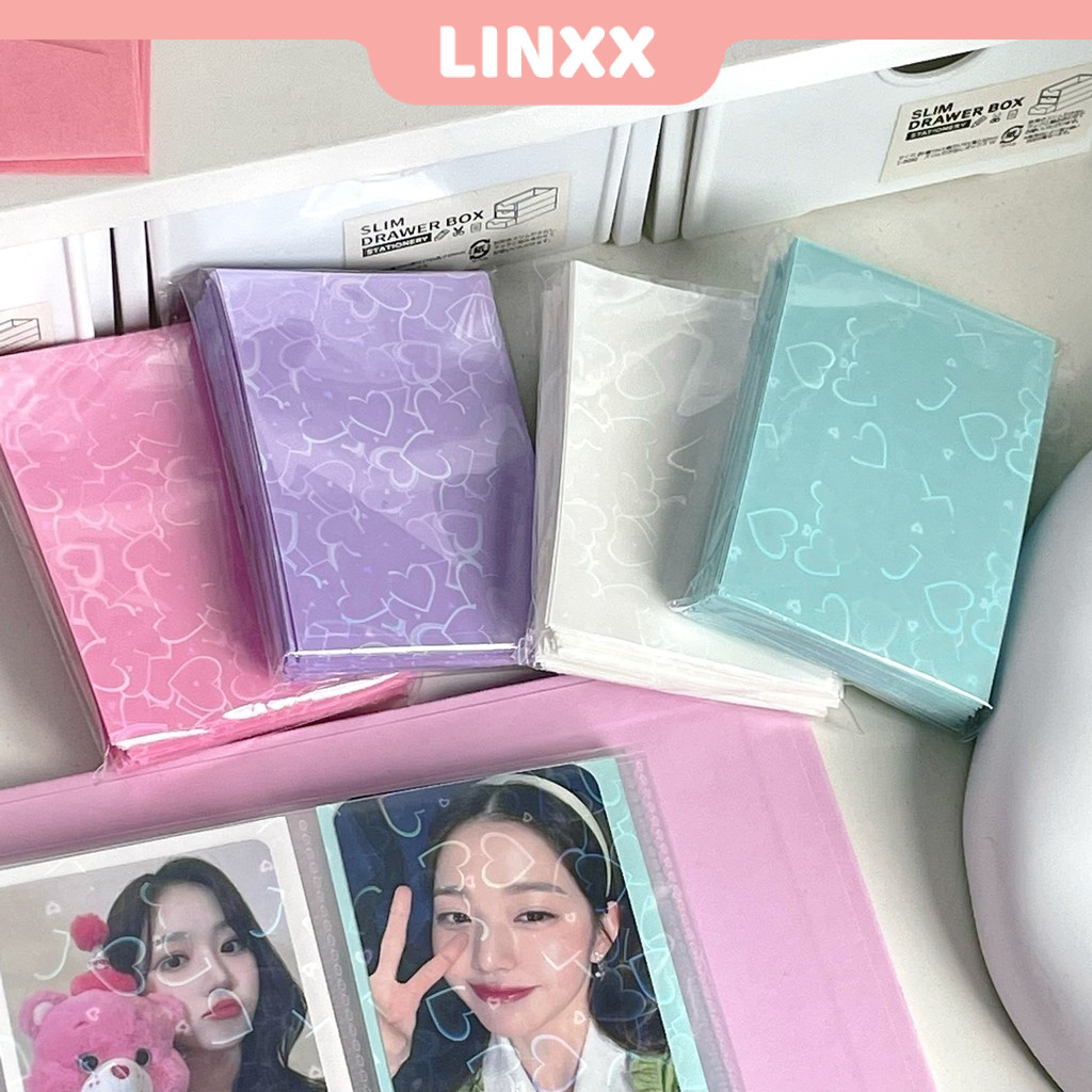 LINXX 50 Pcs Colorful Matte Idol Photo Sleeve Kpop LOMO Card Storage ...