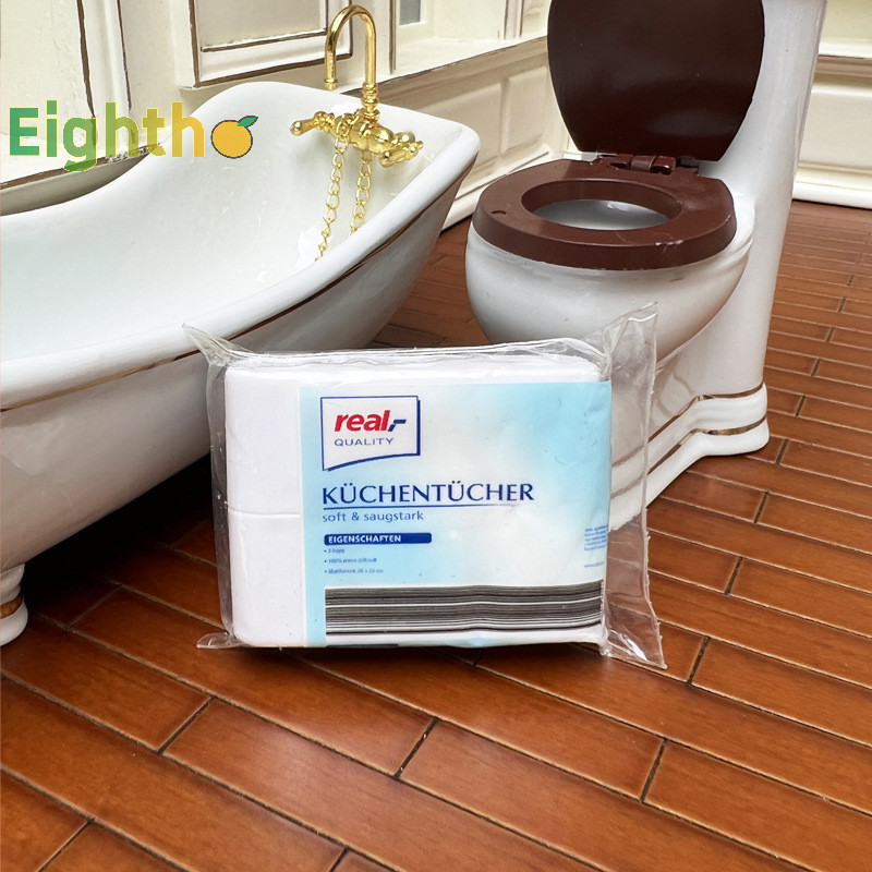 [Eighth] Dollhouse Mini Paper Towel Roll Model Toilet Tissue Decoration ...