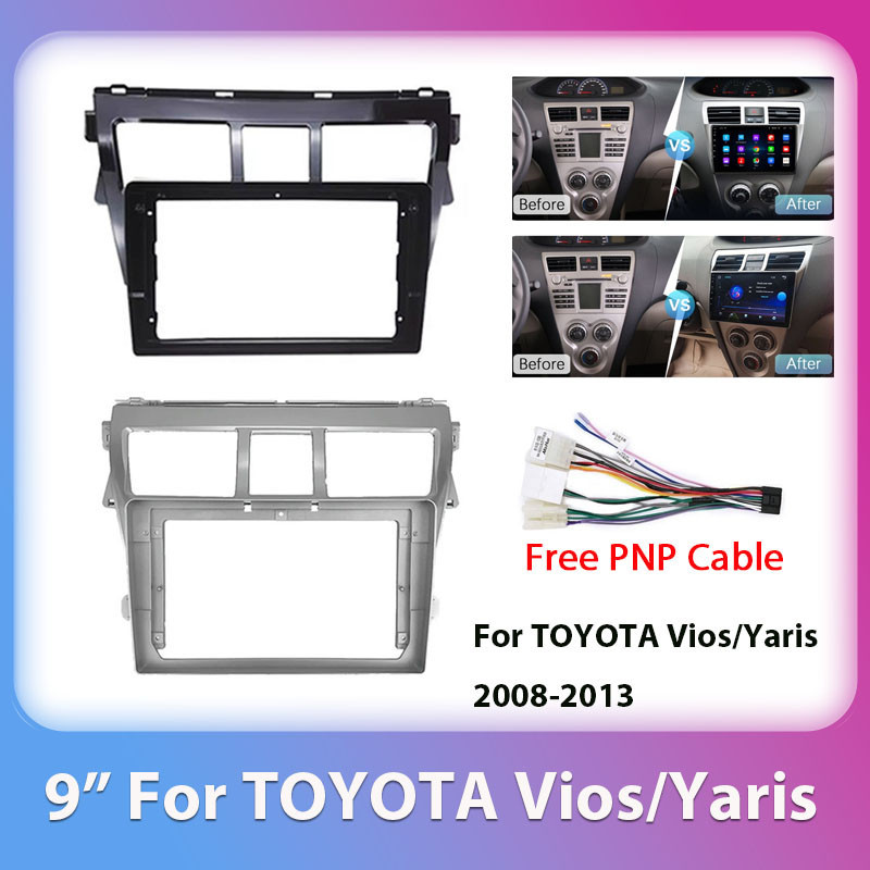 (with Free Plug and Play Cable) 2 DIN 9inch Car Radio Fascia Panel for ...