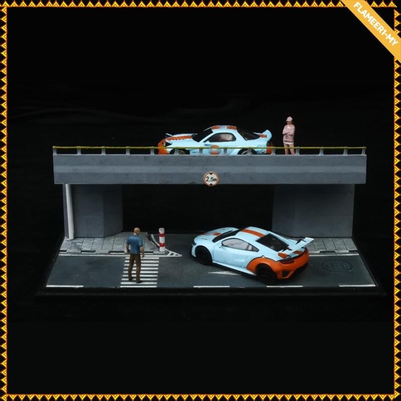 [flameer1] 1/64 Model Car Scene Diorama, Overpass Diorama Scene Diorama ...