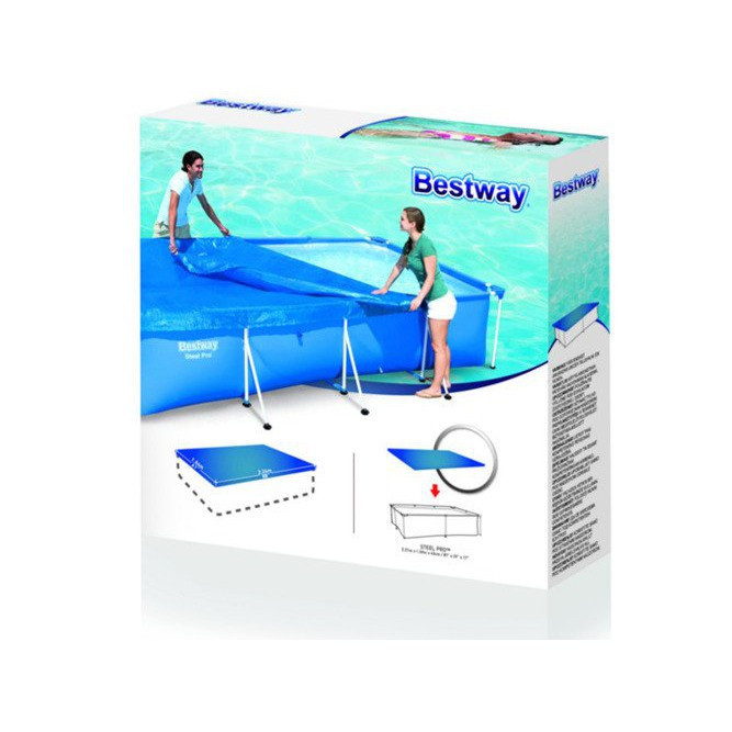 Bestway Pool Cover Flowclear Pro Rectangular Above Ground Swimming Pool ...
