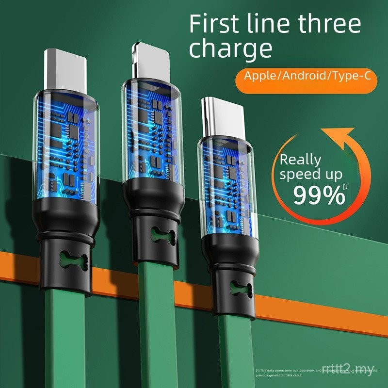 Berelastik satu untuk tiga kabel data tiga-dalam-satu wayar pengecas ...